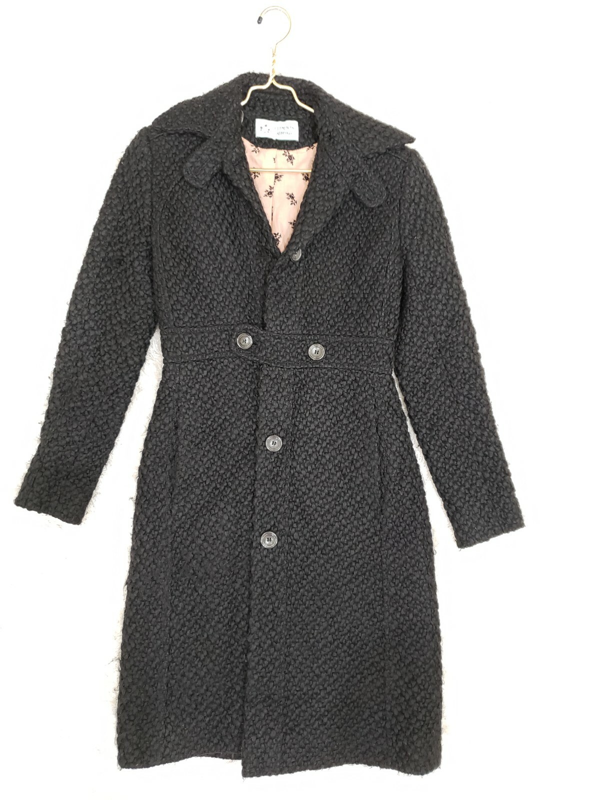 CLEMENTS RIBEIRO Womens Medium Soft Wool Blend Black Jacket Coat | eBay