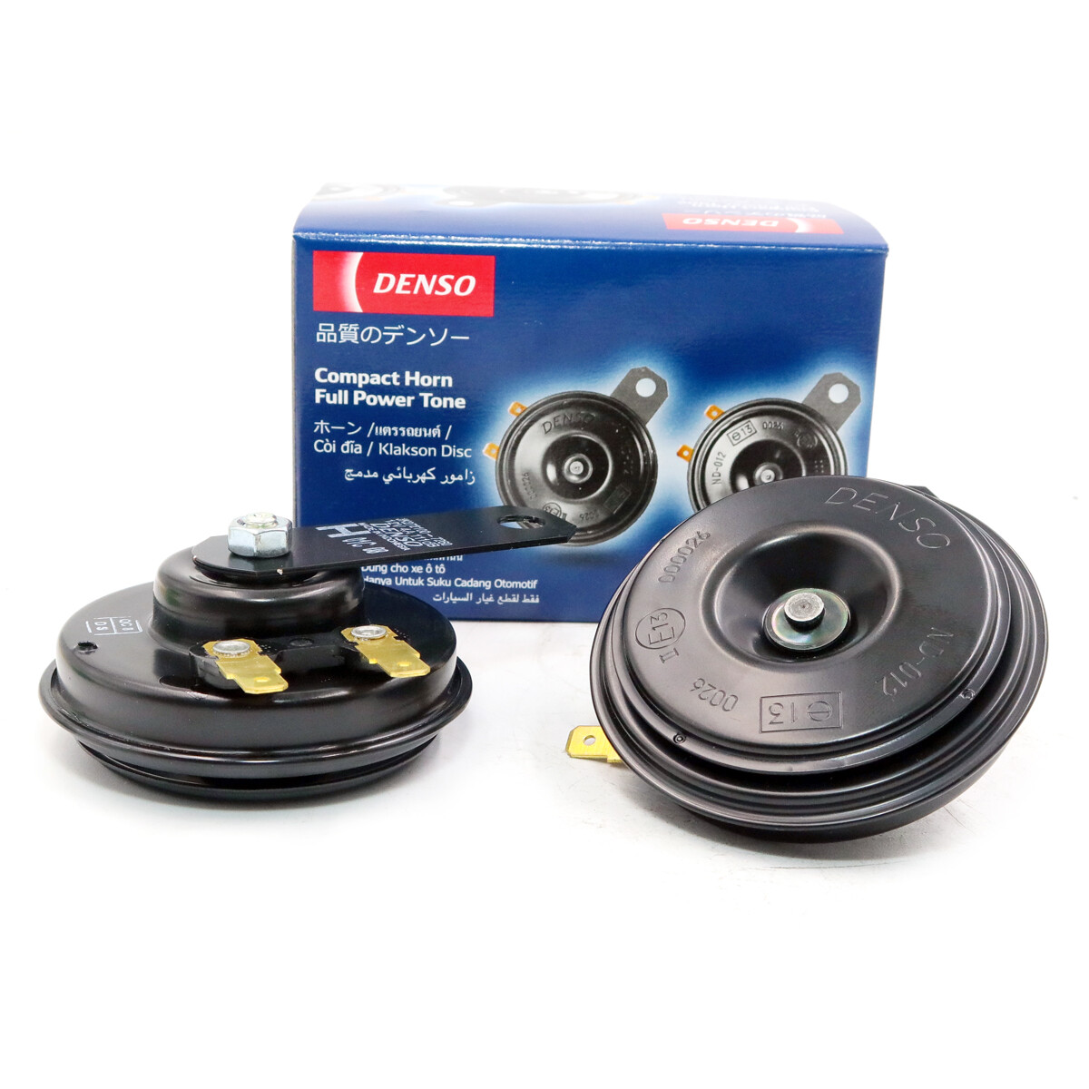 DENSO HORNS 12V 2 PIECES RIGHT AND LEFT For UNIVERSAL (Tone 111 db) CAR ...
