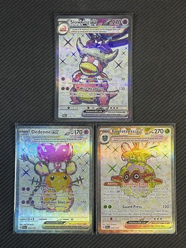 Pokemon Card X3 Slowking Dedenne Ex S&V Paldea Evolved Illustration ...
