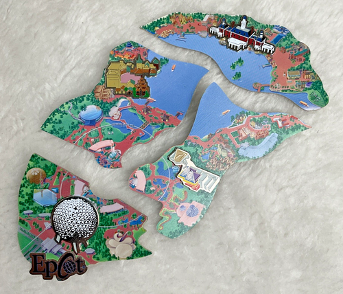 Disney Pin Atlas Map Epcot Set Cast Exclusive LE Spaceship Earth World ...