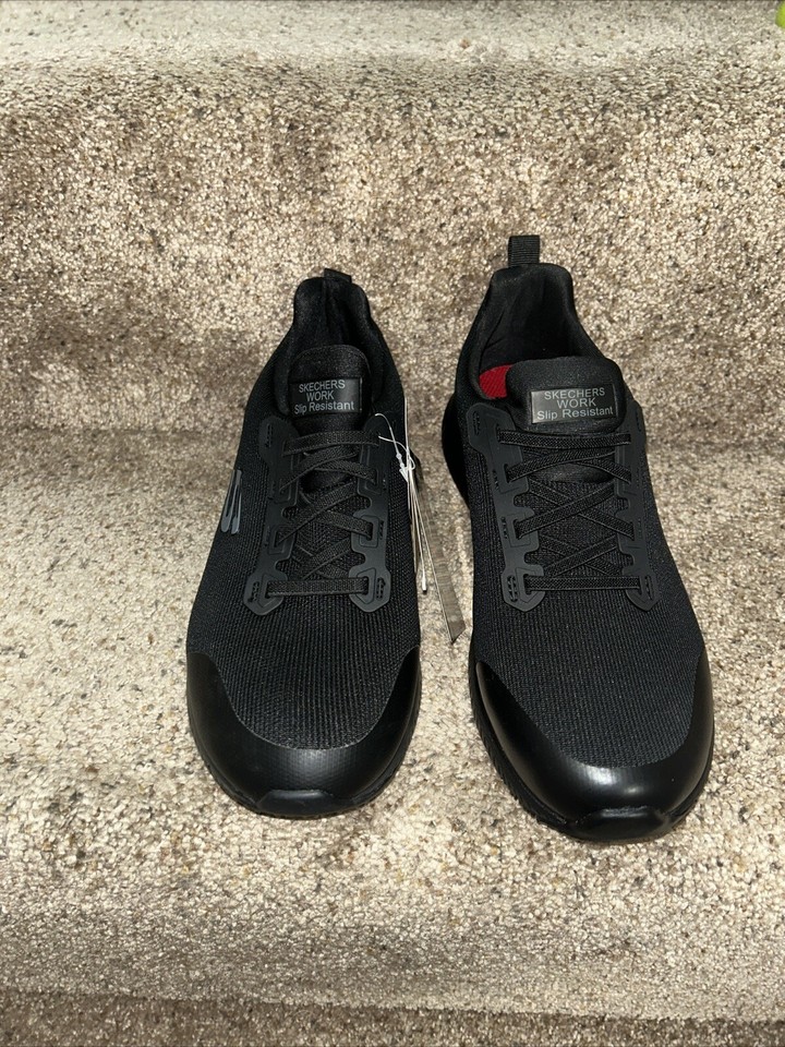 Skechers Work Squad Black Lace Slip Resistant E/H Wide Fit Shoes Women Size 9 | eBay