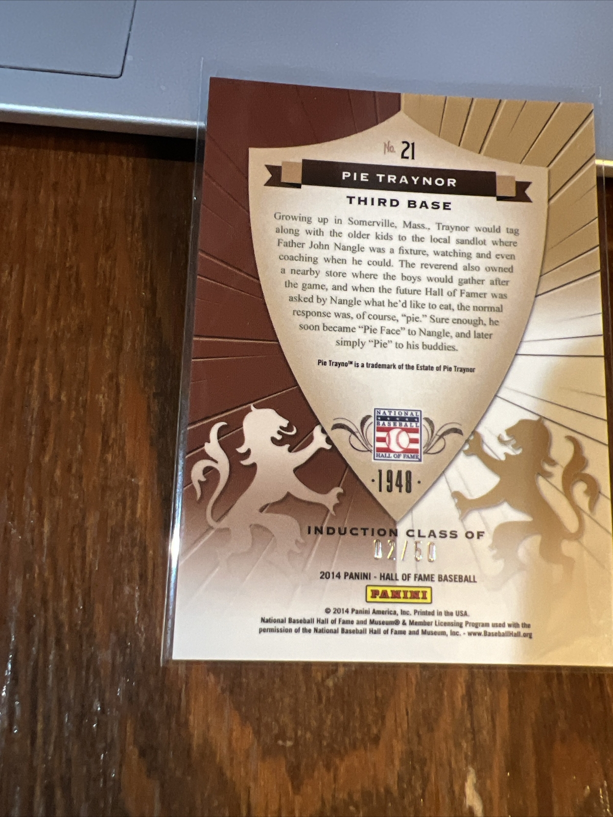 PIE TRAYNOR 2014 PANINI HALL OF FAME CRUSADE PURPLE #21 PITTSBURGH ...