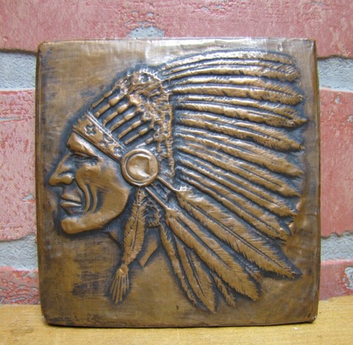 Native American Indian Chief Copper Repousse Decorative Artwork | eBay
