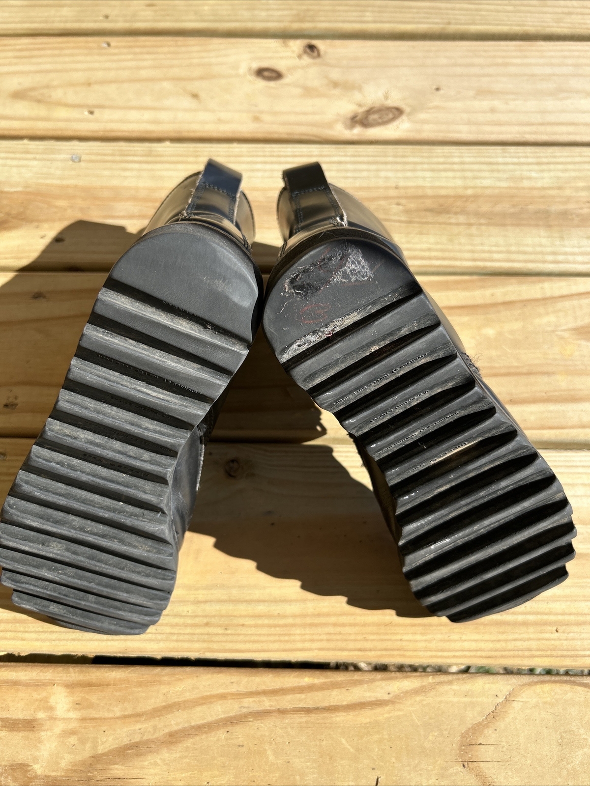 Echtes Leder Ripple Sole Combat Boots Women’s Size 6.… - Gem