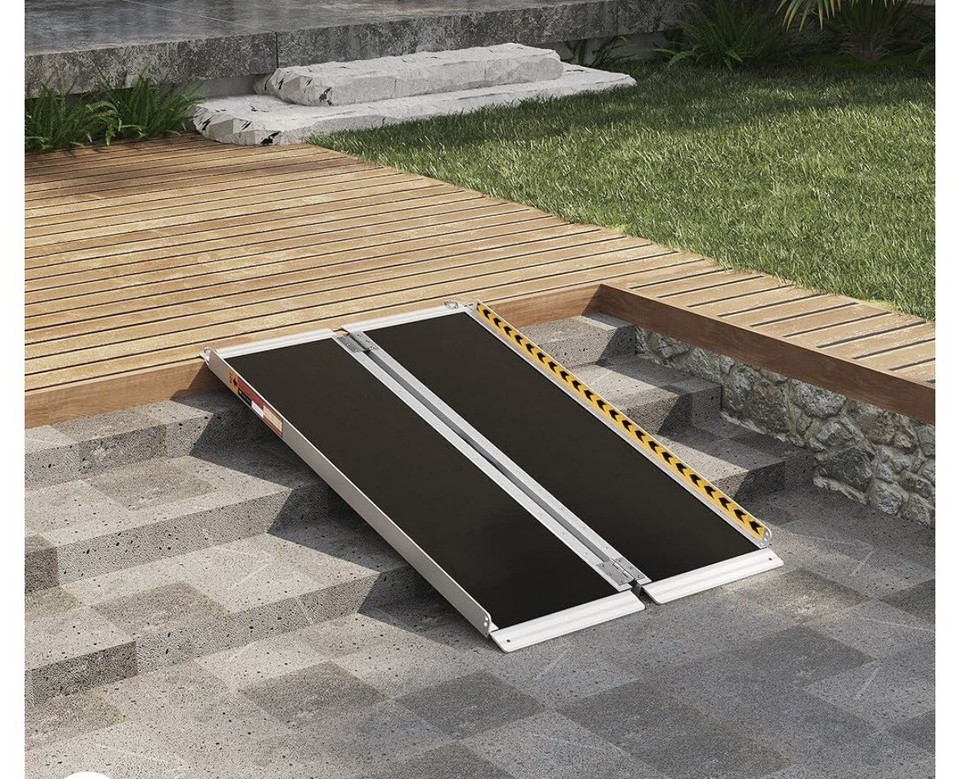 Non Skid Wheelchair Ramp 4FT, Threshold Ramp with an Applied Slip Non ...