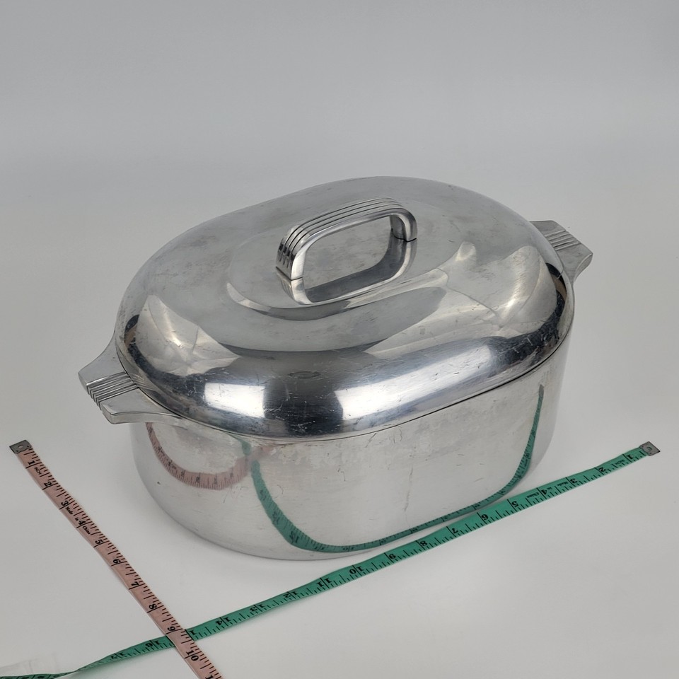 Vtg - Magnalite GHC - 8 Qt Aluminum Roaster Lid Trivet Rack - Oval Pot ...