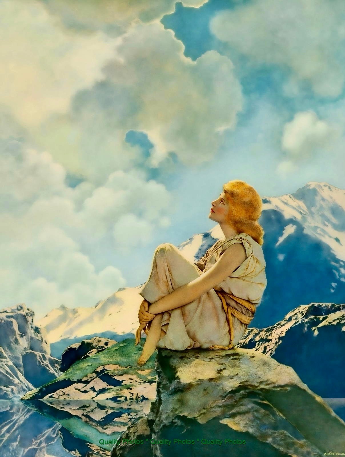 Morning Spring 8.5x11" Photo Print Maxfield Parrish Landscape Clouds ...