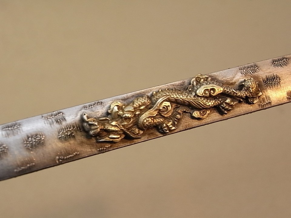 Japanese sword KODUKA letter opener dragon design Gold medal | eBay