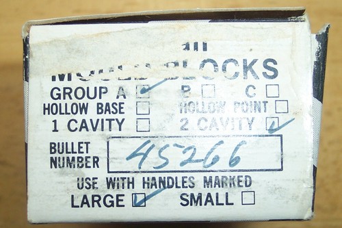 LYMAN 45266 DOUBLE CAVITY 45 ACP 215 GRAIN MOULD UNUSED IN ORIGINAL ...