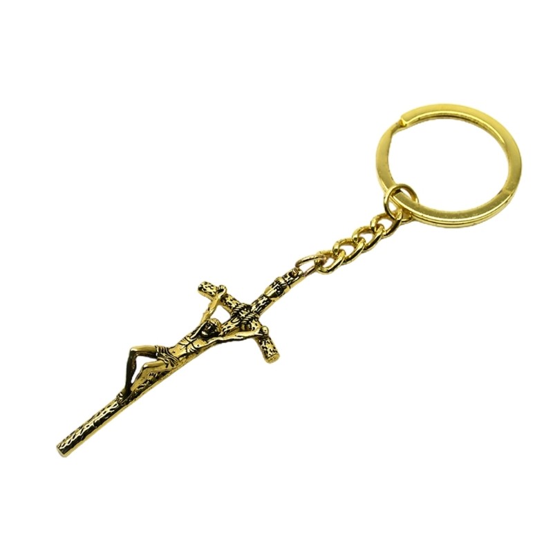 Metal Cross Keychain Jesus Key Rings Religious Car Key Holder for ...