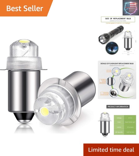 2-Pack 30 Lumen 3-Volt LED Replacement Bulbs for Enhanced Flashlight ...