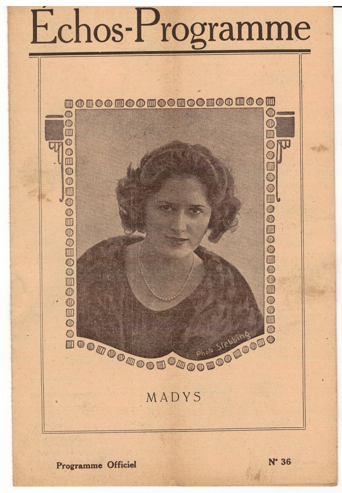 Echos-Programme No. 36 Madys Mireille Walter Hiers 1920 | eBay Australia