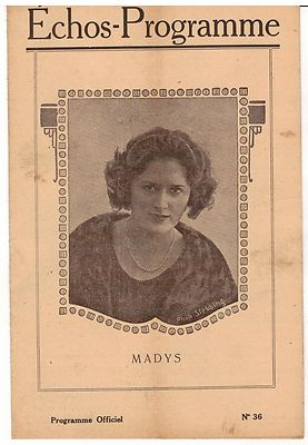 Echos-Programme No. 36 Madys Mireille Walter Hiers 1920 | eBay Australia