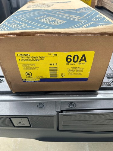 Square D H362RB Series F05 60A 600V 3PH 3W Fusible Disconnect NEMA 3R ...