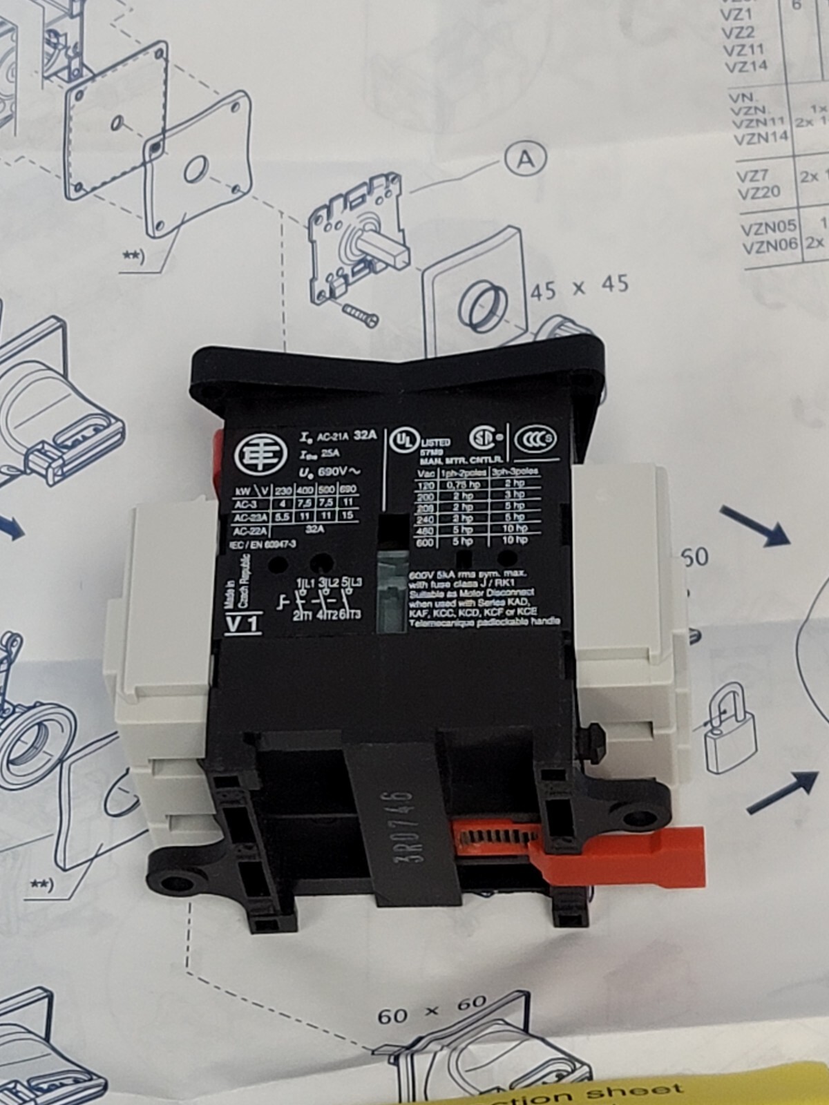 Telemecanique VCF1 Main Emergency Switch-disconnect Red Handle 20amp ...