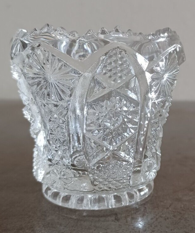 1960's Imperial Clear Cut Glass Bellaire Toothpick Holder Mini Vase 2.5 ...