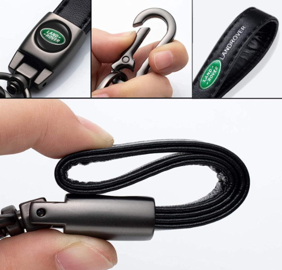Genuine Leather Car Keychain Land Range Rover Key Ring Lanyard Key Fob ...