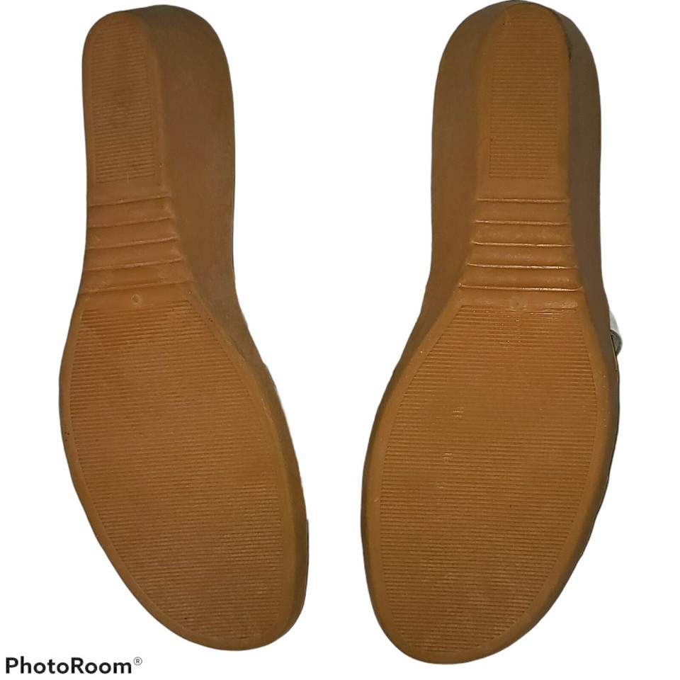 Vintage 8 NWT Razz Berry Zayre Tag Italy Wedge Sandal White Leather Sz ...