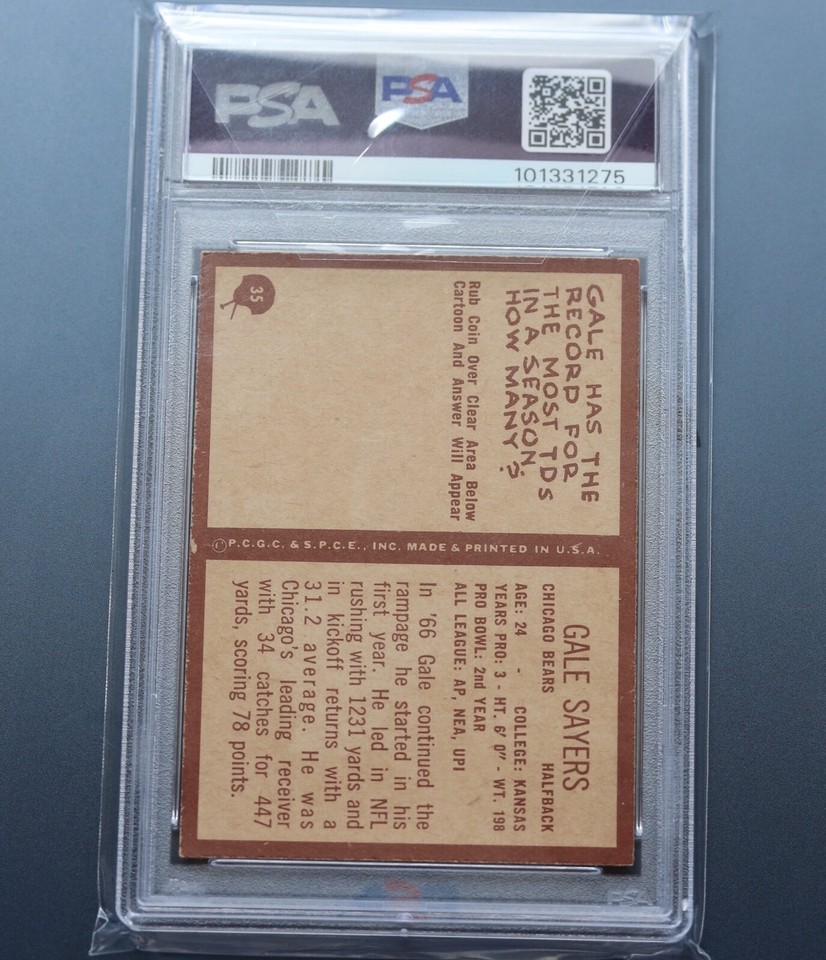 1967 Philadelphia Gale Sayers #35 PSA 5 Bears HOF 2nd Yr Centered ...