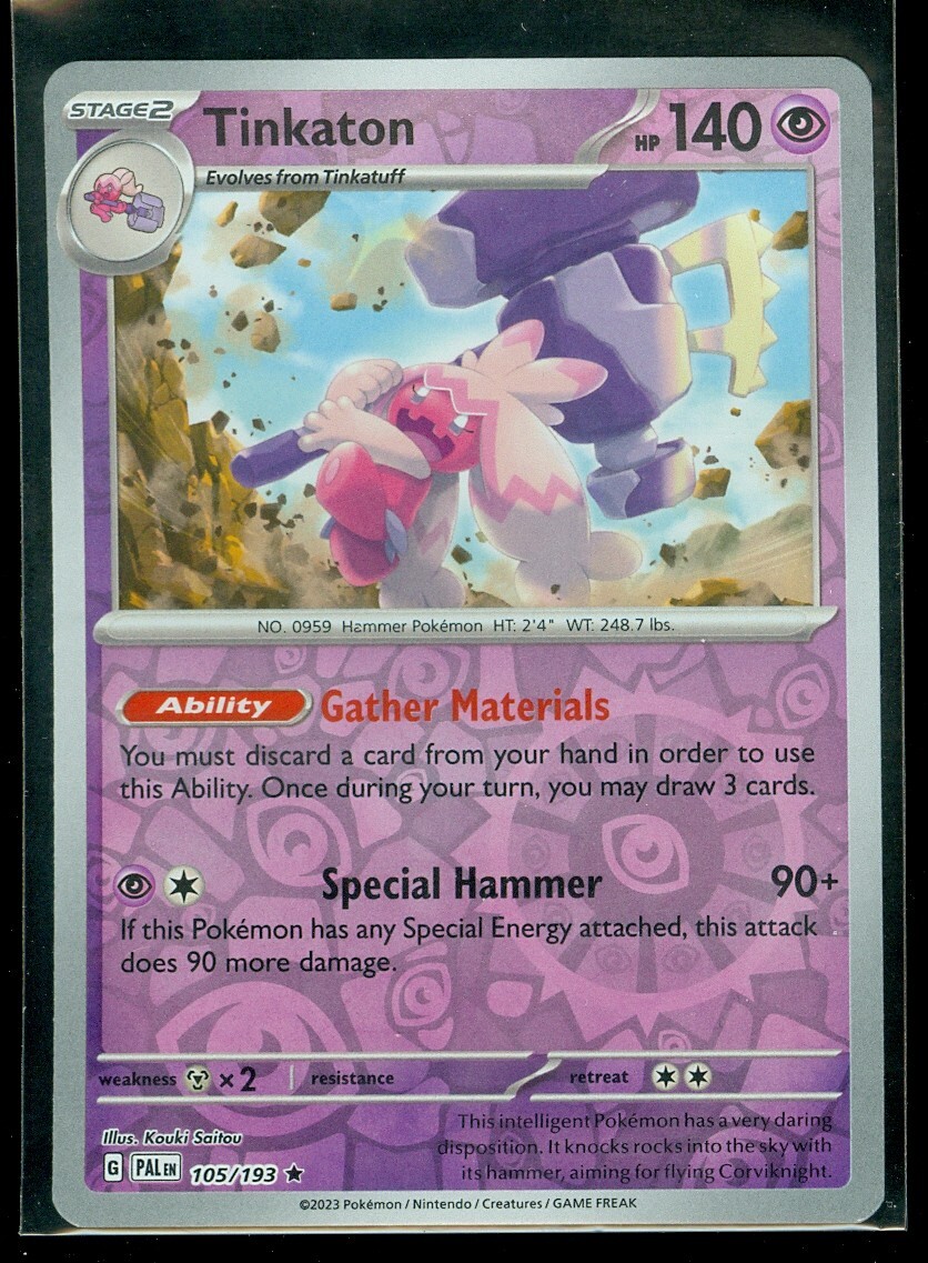 Pokemon TINKATON 105/193 Paldea Evolved RARE Rev Holo - - MINT | eBay