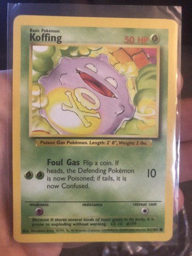 KOFFING - Base Set - 51/102 - Common - Pokemon Card - Unlimited - 1999 ...