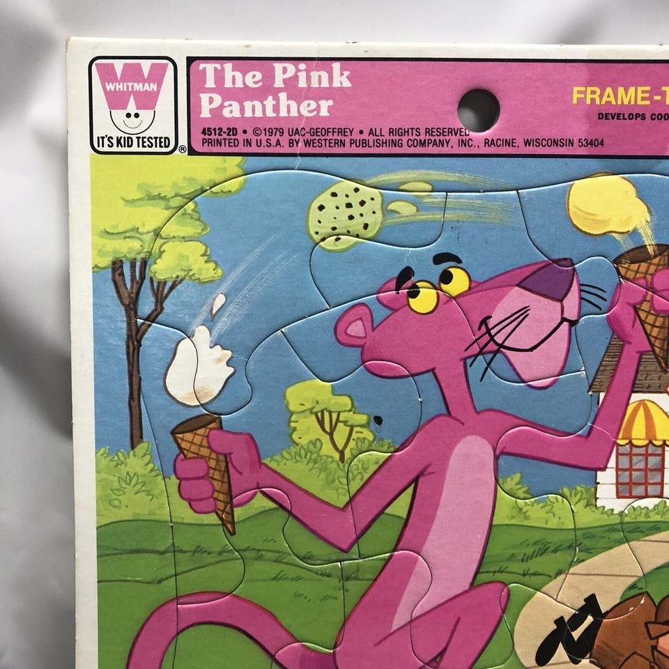 Vintage 1979 Whitman Pink Panther Frame-Tray Puzzle Unicycle Ice Cream ...