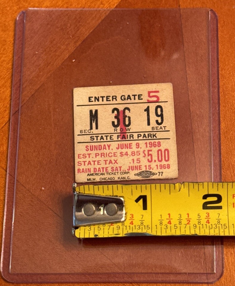 1968 Auto Race Ticket Stub, State Fair Park, Milwaukee Wisconsin | eBay