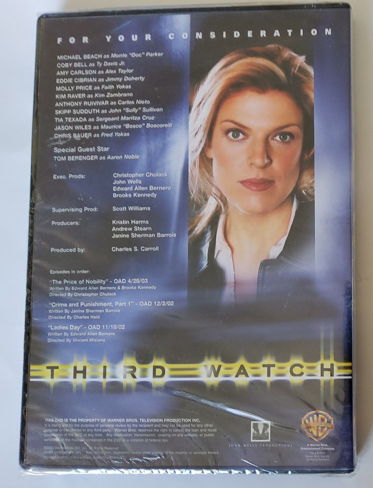Third Watch - (DVD, 2003) - FYC - Screener Tom Berenger New Sealed Plus ...