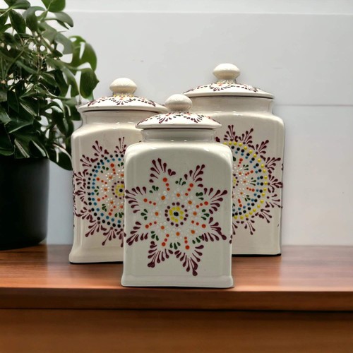 Mexican Handmade Talavera Canister Set | Puebla Mexican Pottery | eBay