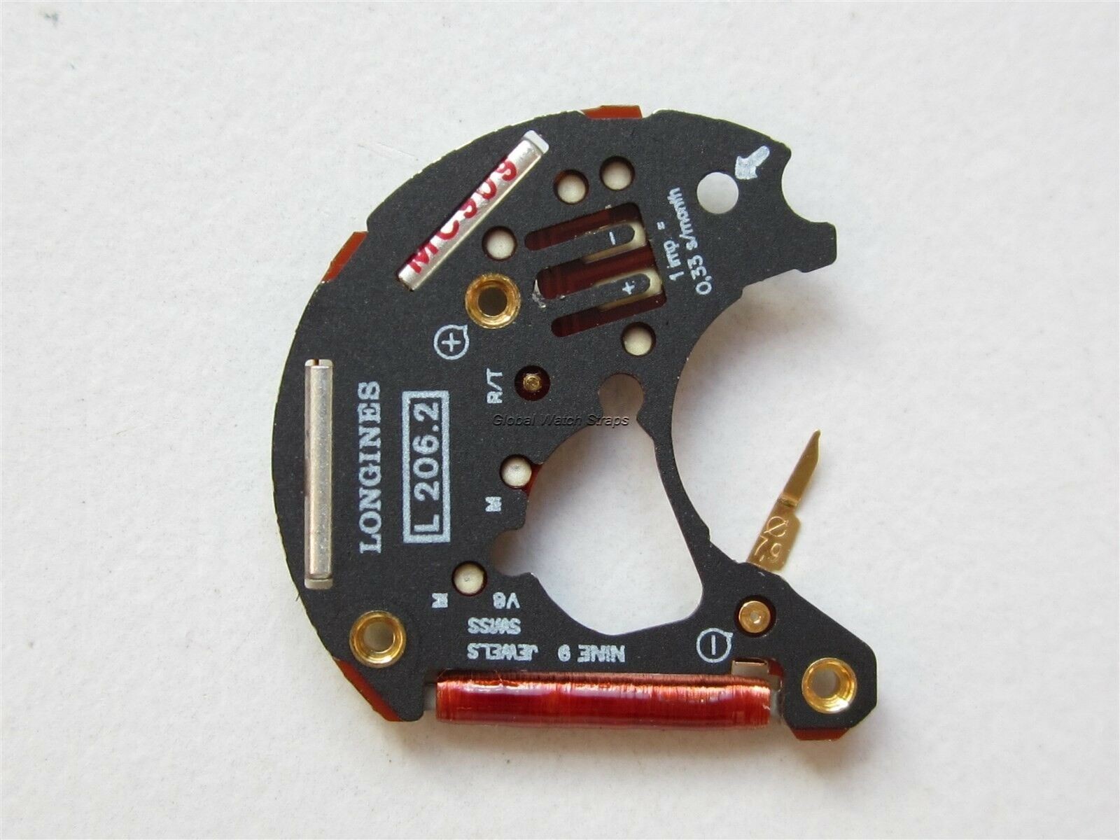 Longines cal. L206.2 Swiss circuit / module 9 jewels watch movement ...