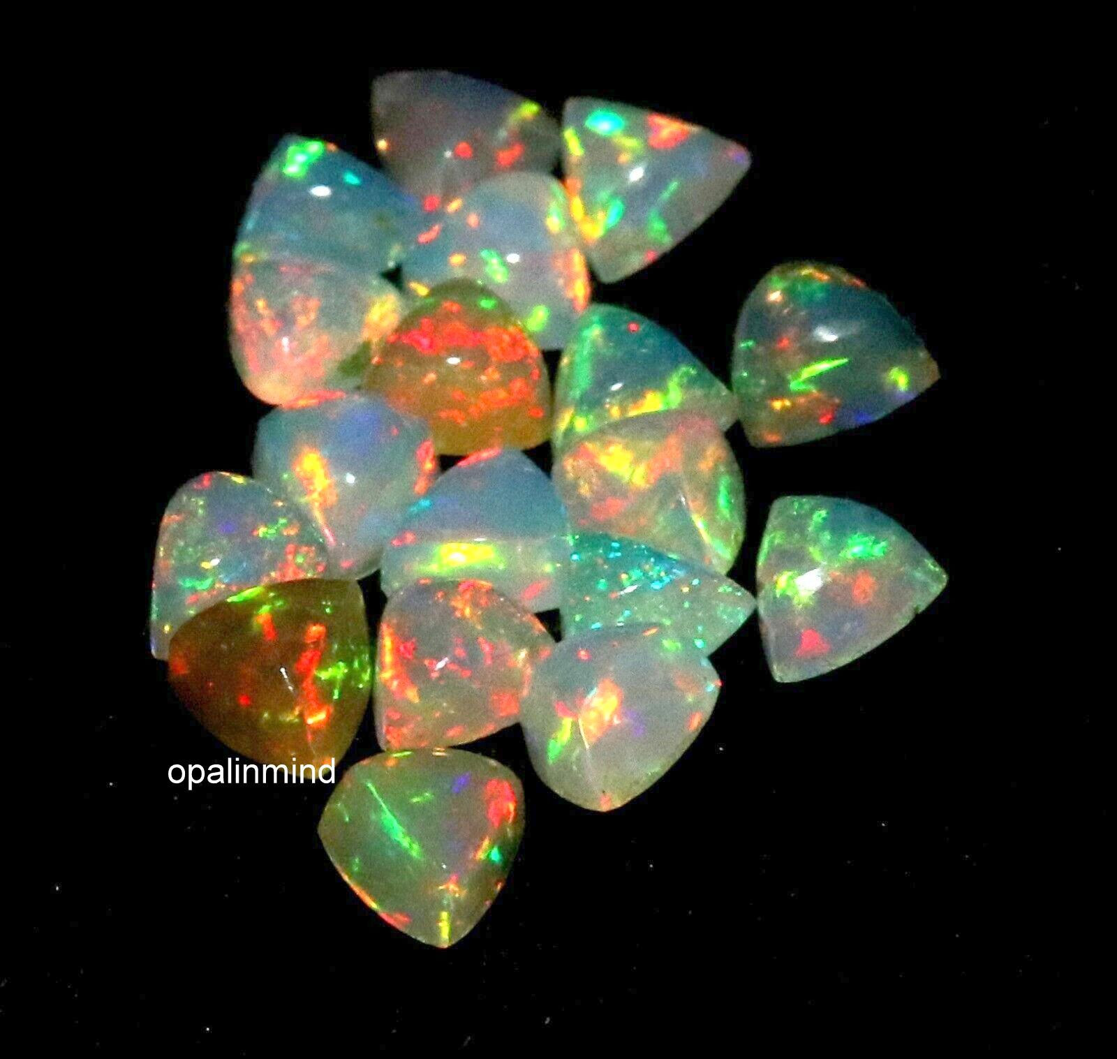 Natural Ethiopian fire opal cabochon trillion shape opal white opal ...