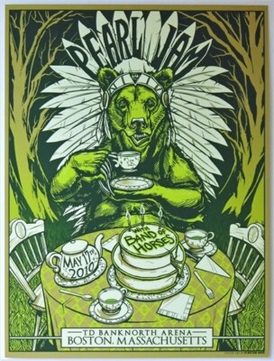 Pearl Jam Band of Horses Boston 2010 MUNK ONE Silkscreen Concert Poster ...
