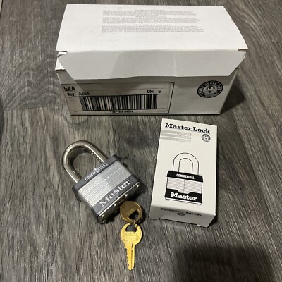 6 Pack Master Lock 5KA 2" Commercial Laminated Padlock Keyed Alike A654 ...