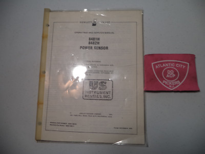 HEWLETT PACKARD HP 8481H 8482H POWER SENSOR OPERATING AND SERVICE ...