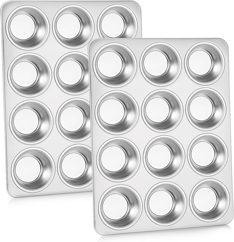 Muffin Pan Cupcake Baking Pan Set of 2, 12 Cups Muffin Tin Tray ...