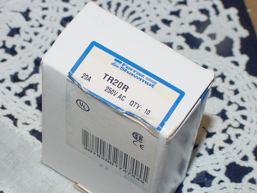Three (3), Ferraz Shawmut TR20R Fuses, 250 Vac, 20 Amps, Time-Delay ...