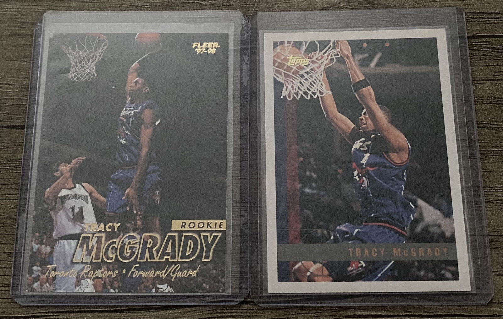 Tracy McGrady 1997 Fleer & Topps Rookie RC Toronto Raptors Lot (2) RL01 ...