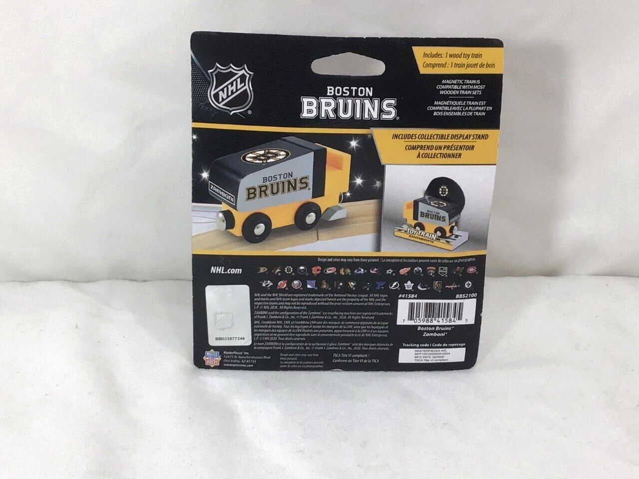 NHL Masterpieces Boston Bruins Zamboni Wood Toy Train Style Carded NEW ...