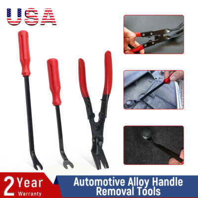 3Pcs Car Trim Clip Remover Tool Removal Pliers Fastener Door Panel ...