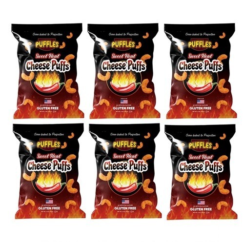 935456 6 x 170g PUFFLES SWEET HEAT FLAVOURED CHEESE PUFFS AMERICAN | eBay