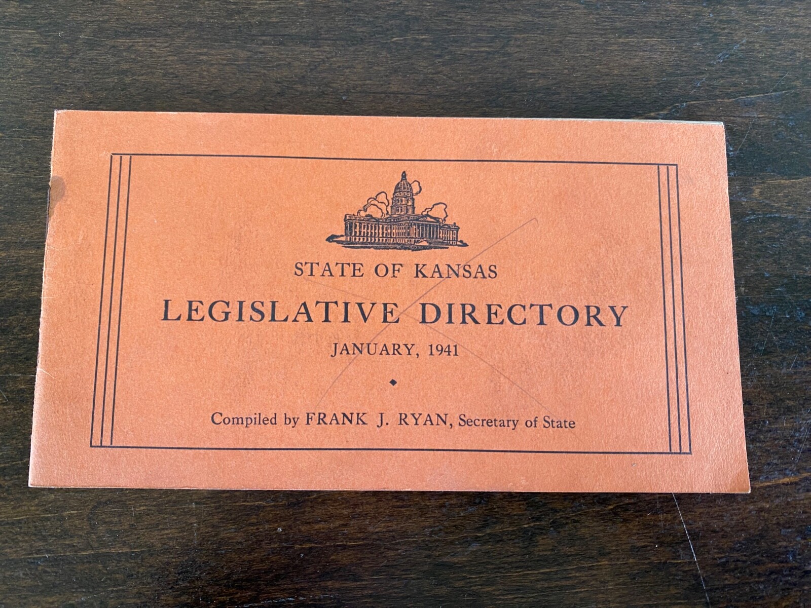 Vintage State of Kansas Legislative Directory 1941 List Senators ...