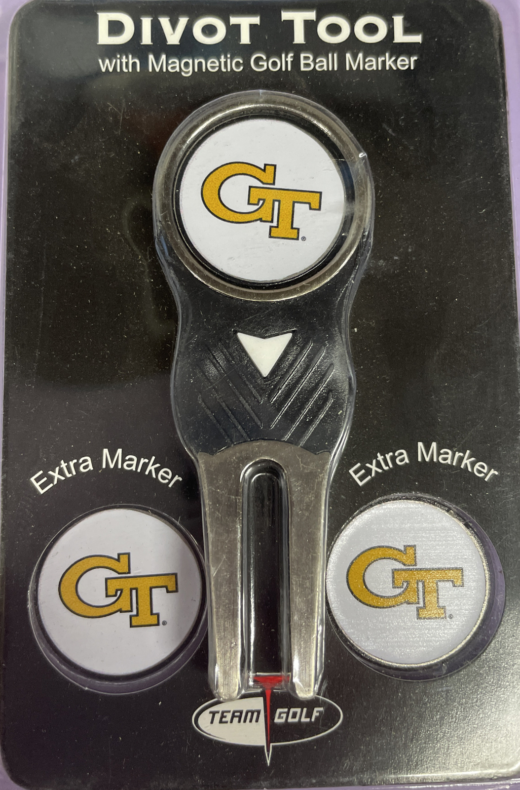 Georgia Tech Magnetic Divot Tool with Extra Ball Markers-By: Team Golf ...