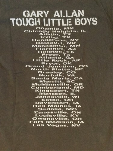 Gary Allan Tough Little Boys Double Sided Tour T Shirt Men's Size Small ...