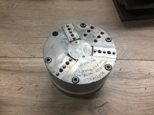 NORTHFIELD 4" PNEUMATIC THREE-JAW LATHE CHUCK w/ HARDINGE 2 3/16 -10 | eBay