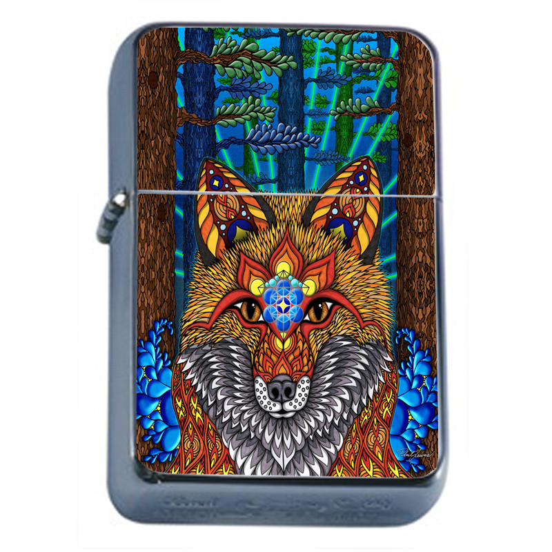 Psychedelic Animal Fox Em1 Flip Top Oil Lighter Wind Resistant | eBay
