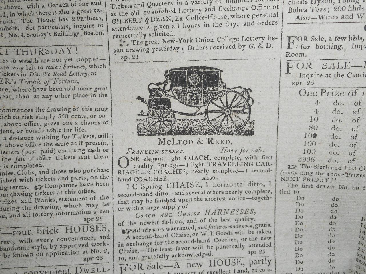 RARE April 25 1812 Columbian Centinel War of 1812 preparation Boston ...