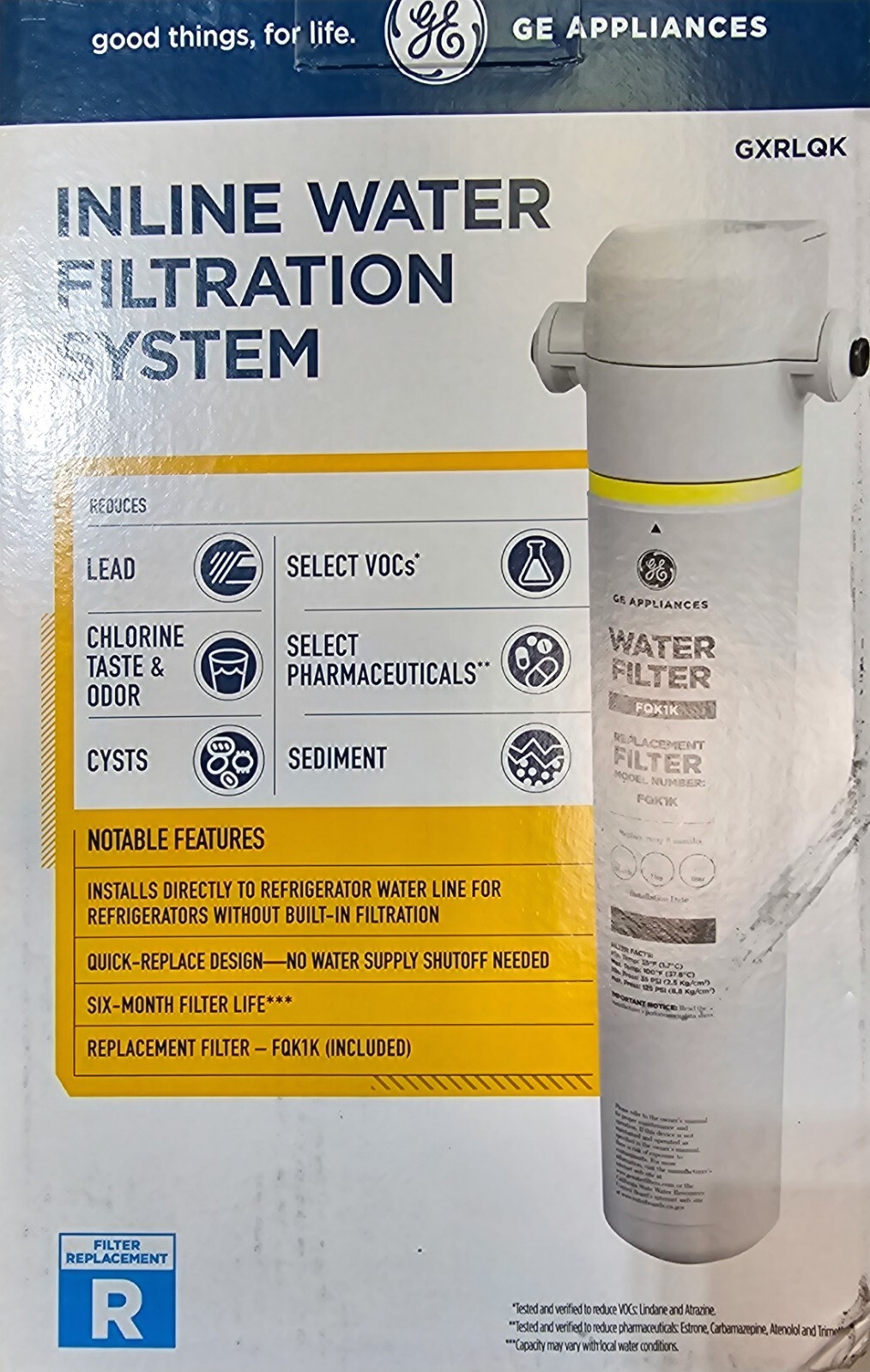 GE In-Line Water Filtration System for Refrigerators or Icemakers ...
