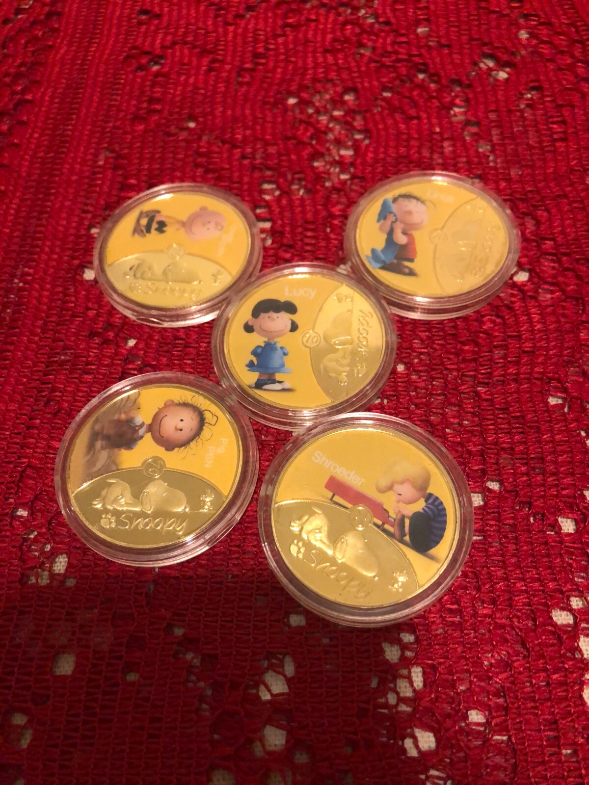PEANUTS SET OF 5 GOLD PLATED COINS | eBay