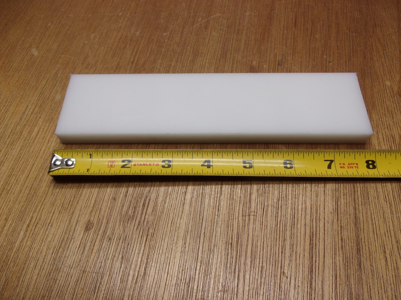 UHMW PE 1/2" X 2" X 8" White Opaque Rectangular Flat Bar Stock ...