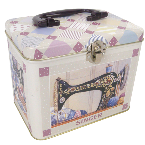 Tin Box Company Singer Sewing Machine Latched Tin Box | eBay